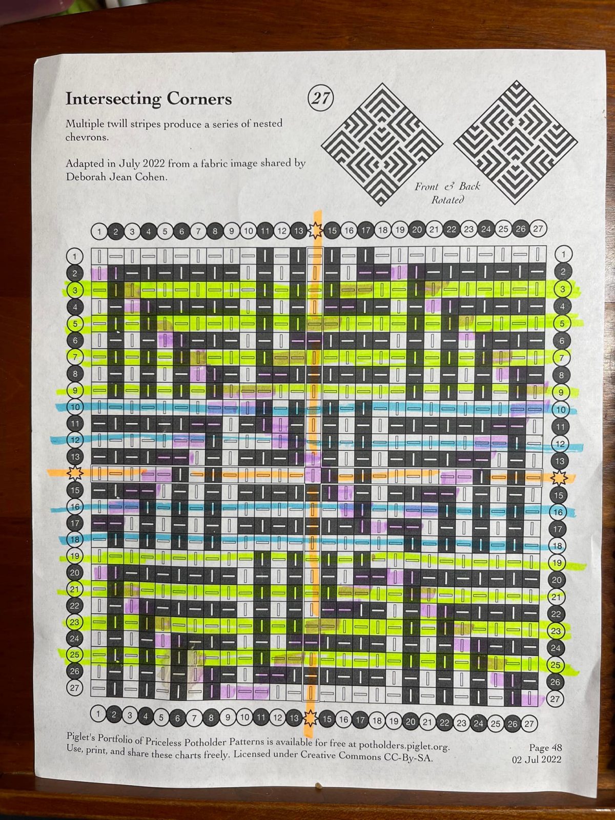 Intersecting Corners – Piglet's Potholder Patterns