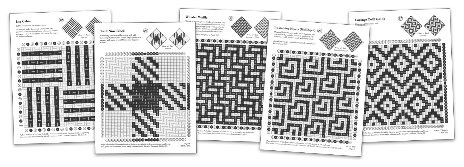 Piglet's Potholder Patterns – A priceless portfolio of weaving charts ...